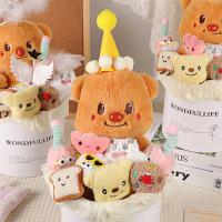 China Yellow cream hand holding doll bouquet graduation bear potted holiday gift girlfriend birthday Chinese Valentine's Day hand holding flower gift for sale
