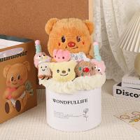 China Yellow cream hand holding doll bouquet graduation bear potted holiday gift girlfriend birthday Chinese Valentine's Day hand holding flower gift for sale