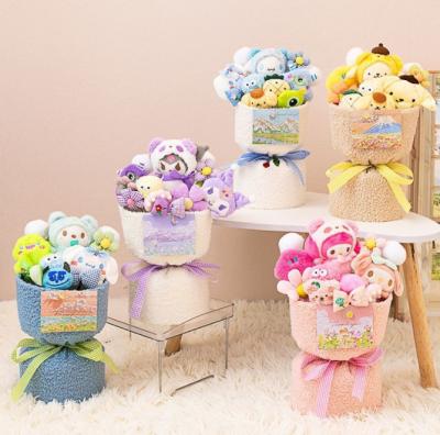 China Ready-Made Plush Doll Snack Lollipop Bouquet Multiple Color Option for sale