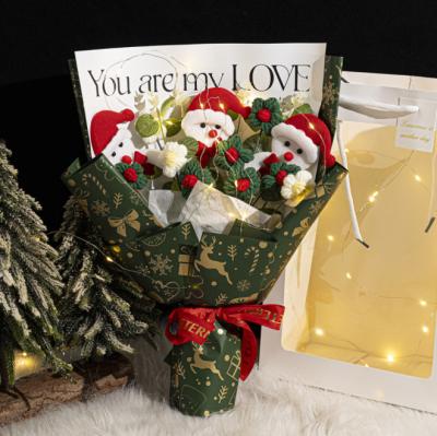 China 20x33cm Hand-Knitted Wool Simulation Flower Bouquet with Multiple Color Options for sale