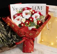 China 20x33cm Hand-Knitted Wool Simulation Flower Bouquet with Multiple Color Options for sale