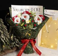 China 20x33cm Hand-Knitted Wool Simulation Flower Bouquet with Multiple Color Options for sale