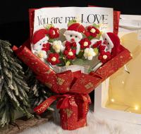 China 20x33cm Hand-Knitted Wool Simulation Flower Bouquet with Multiple Color Options for sale