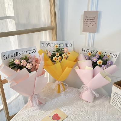 China Beautiful simulation flower plush bouquet 520 Mother's Day eternal flower gift set to send girlfriends hand bouquet for sale