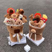 China Cute 20x35cm Capybara Plush Doll Cartoon Doll Bouquet Great Gift for Girlfriend on Valentine's Day for sale