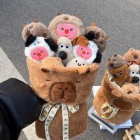 China Cute 20x35cm Capybara Plush Doll Cartoon Doll Bouquet Great Gift for Girlfriend on Valentine's Day for sale