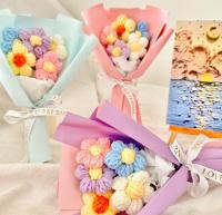 China Knited Pile Flower Variety Handmade Mini Yarn Bouquet for Birthday Surprises for sale
