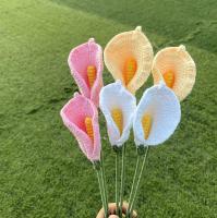 China 20x35cm Realistic Knitted Yarn Flower Bouquet with Multiple Color Choices for sale