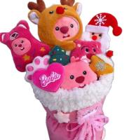 China Adorable Pink Beaver Dolls Plush Flower Bouquet for Customer Requirements for sale