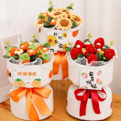 China Handmade Knitted Flower Bouquet Birthday Gift for Her Valentine's/Christmas Present for Girlfriend & Best Friends for sale