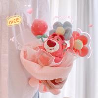 China Strawberry Bear Bouquet - Premium Plush Gift Set for Girlfriend, Qixi Festival (Chinese Valentine's Day) Decorative Present for sale