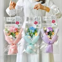 China Handmade Sunflower Carnation Knit Bouquet Creative Ready-Made Gift for Bestie’s Birthday/Christmas Rose-Inspired Yarn Flowers for sale