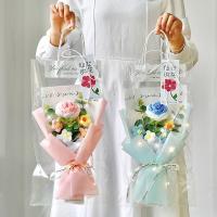 China Handmade Sunflower Carnation Knit Bouquet Creative Ready-Made Gift for Bestie’s Birthday/Christmas Rose-Inspired Yarn Flowers for sale
