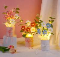 China Knited Pile Hand-Knitted Floral Bouquet Plush Flower Gift Set 6x20cm Perfect for Mother's Day Birthday Valentine's Day for sale