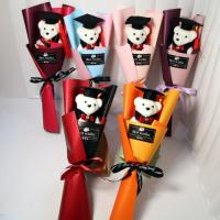 China 10x35cm Graduation Foam Bear Bouquet Celebrate with Friends and School Events in Multiple Colors for sale