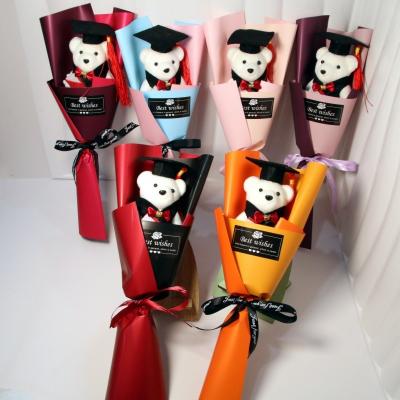 China 10x35cm Graduation Foam Bear Bouquet Celebrate with Friends and School Events in Multiple Colors for sale