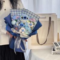 China Alien Stitch & Three-Eyed Plush Flower Bouquet Creative Cartoon Gift for Graduation/Birthdays/Valentine's Day for sale