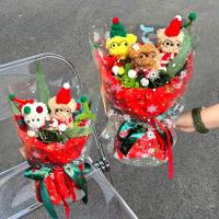 China Christmas Twist-Tie Puppy Plush Bouquet Handmade Cute Dog Flower Gift for Boyfriend/Girlfriend Ready-to-Gift for sale