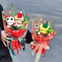 China Christmas Twist-Tie Puppy Plush Bouquet Handmade Cute Dog Flower Gift for Boyfriend/Girlfriend Ready-to-Gift for sale
