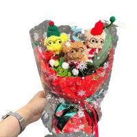 China Christmas Twist-Tie Puppy Plush Bouquet Handmade Cute Dog Flower Gift for Boyfriend/Girlfriend Ready-to-Gift for sale