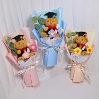 China PhD Bear Bouquet - Graduation Plush Doll Flowers for Couples & Students, Creative Cartoon Knitted Gift for sale