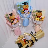 China PhD Bear Bouquet - Graduation Plush Doll Flowers for Couples & Students, Creative Cartoon Knitted Gift for sale