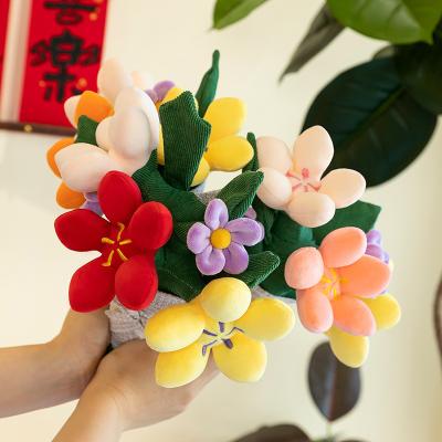 China Flower Variety 10x30cm Bouquet Wedding Dolls Fun Realistic Handheld Plush Flowers for Girls Romantic Gifts for sale