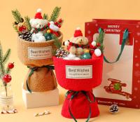 China Christmas Plush Bear Flower Bouquet - Cute Gift for Her, Best Friend Holiday Present for sale