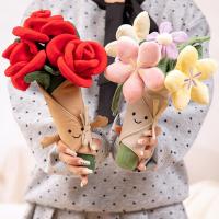 China Rose Variety Plush Animal Bouquet Comforting Gift for All Occasions 10x30cm for sale