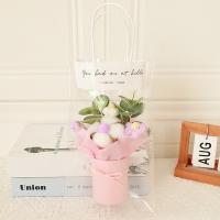 China Cotton Handmade Mini Puff Flower Bouquet Perfect for Teacher's Day Birthdays Graduation Gifts in Multiple Colors for sale