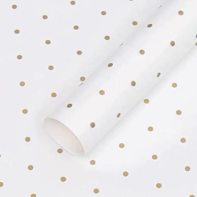 China Polka Dot Fresh Floral Wrapping Paper Waterproof European-Style Bouquet Packaging Custom Order for sale