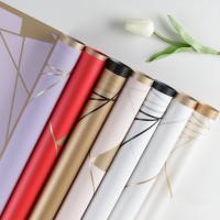 China Gold-Trimmed Corner Korean Style Waterproof Floral Wrapping Paper Matte Bouquet Wrap for Flower Shop for sale