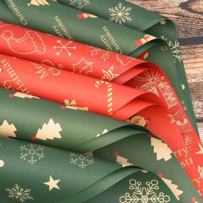 China Christmas-Themed Waterproof Wrapping Paper for Rose Bouquets/Floral Arrangements for sale