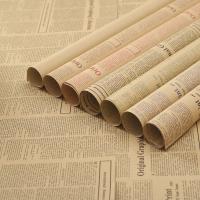 China English Newspaper Wrapping Paper for Bouquets Floral Packaging Material - Vintage Kraft Paper for sale