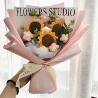 China Examination Gifts Flower Bouquets Dried Flowers Woolen Sunflowers and Roses for Girlfriend and Best Friends as Birthday Gifts or Graduation Presents for sale