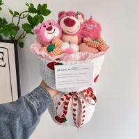 China Cartoon Strawberry Bear Doll Flower Bouquets Strawberry Bear Flower Bouquets for Girlfriend as Doll Flower Bouquets on Qixi Festival Valentine's Day for Graduation Confessions for sale