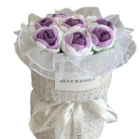 China Festival Flower Bouquets Knitted Woolen Flowers Eternal Flowers Knitted Roses Creative Birthday Gifts Flower Bouquets for Girlfriend and Best Friends for sale