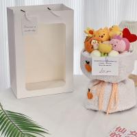 China Unique Children's Day Gifts Plush Doll Flower Bouquets with Adorable Little Bear and Variety of Flowers for sale