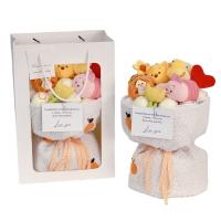 China Unique Children's Day Gifts Plush Doll Flower Bouquets with Adorable Little Bear and Variety of Flowers for sale