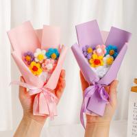China Knitted Pile Mini Bouquet Yarn Flowers Perfect Mother's Day Creative Gift for sale