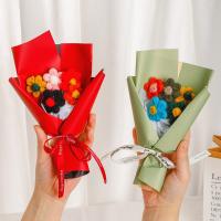 China Knitted Pile Mini Bouquet Yarn Flowers Perfect Mother's Day Creative Gift for sale