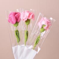China 10x20cm Hand-Knitted Crochet Carnation Artificial Flowers Imitation Blooms in Multiple Colors Perfect Mother's Day Gift for sale