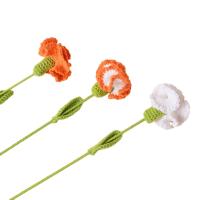 China 10x20cm Hand-Knitted Crochet Carnation Artificial Flowers Imitation Blooms in Multiple Colors Perfect Mother's Day Gift for sale