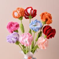 China 10x20cm Hand-Knitted Crochet Carnation Artificial Flowers Imitation Blooms in Multiple Colors Perfect Mother's Day Gift for sale