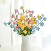 China 7x44cm Handmade Knitted Forget-Me-Not Bouquet Crochet Artificial Flower Arrangement with Multiple Color for sale