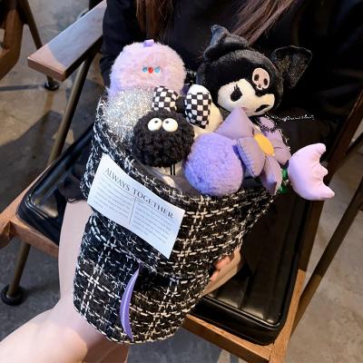 China Halloween Gift Doll Bouquet Kuromi Finished Plush Doll Pumpkin Head Cartoon Bouquet Birthday Gift for Girlfriend for sale