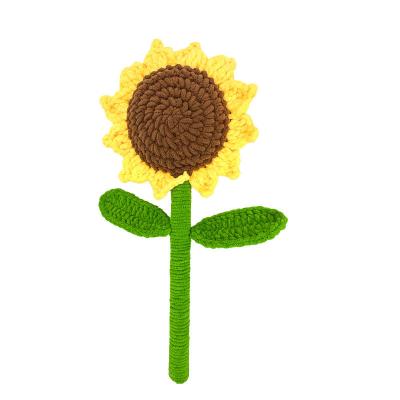 China Giant Sunflower and Rose Champion Bouquet Yellow and Brown Cotton Creative Handmade Knitted Gift for Valentine's Day for sale