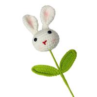 China Sunflower Bunny Head Doll Bouquet with Cotton Material and Hand-knitted Design for sale