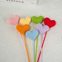 China Finished Product Love Heart Wool Knitting Hand Crochet Creative Artificial Flower Bouquet for sale