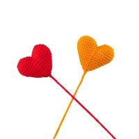 China Finished Product Love Heart Wool Knitting Hand Crochet Creative Artificial Flower Bouquet for sale